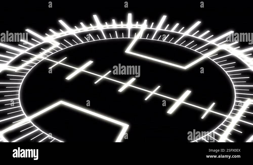 3D HUD White Red Target X60 Degrees L VJ Loop Animation Background Stock Video Footage - Alamy