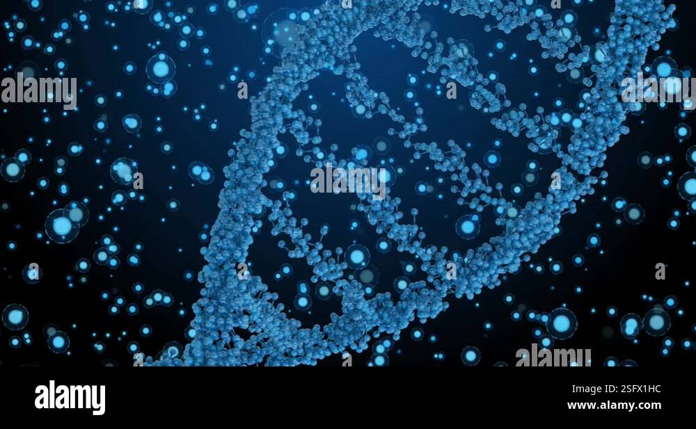 Animation of dna over blue dots on navy background Stock Video Footage ...
