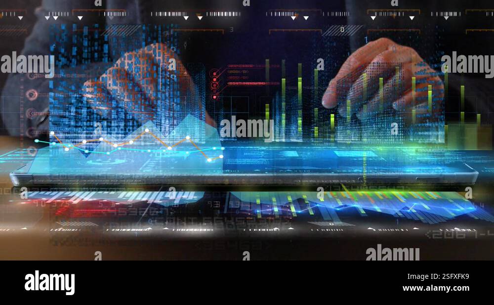 4K financial chart,Business Data trend hud Graph,digital city,seamless ...