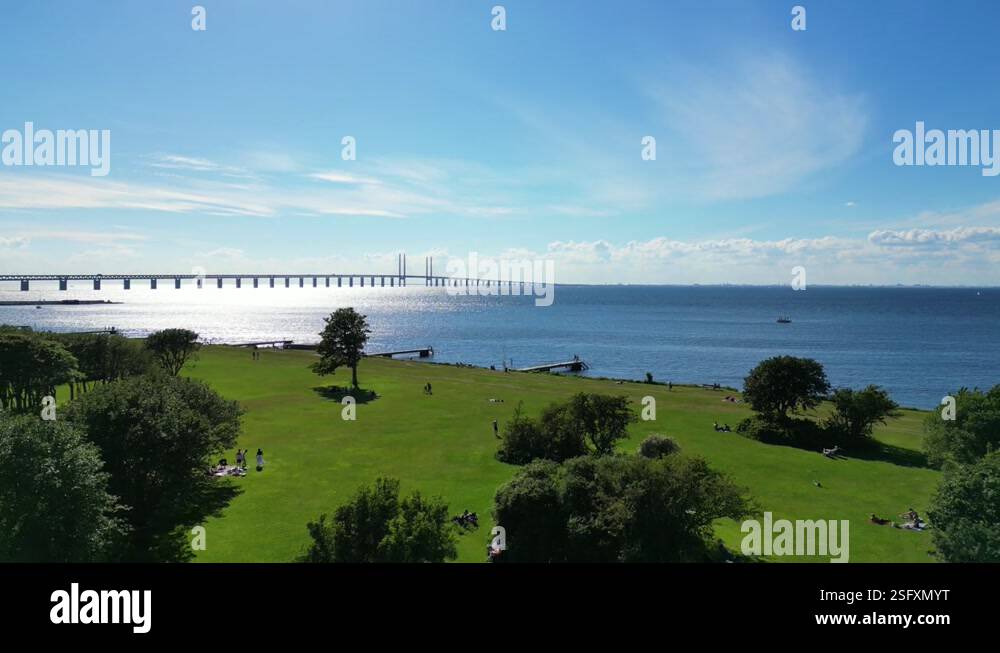 Oresundsbron, Oresund Bridge Over The Glistening Waters Of Oresund From ...