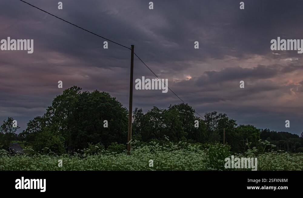 Horror movie scene of scary dramatic clouds and dark forest timelapse Stock Video Footage - Alamy