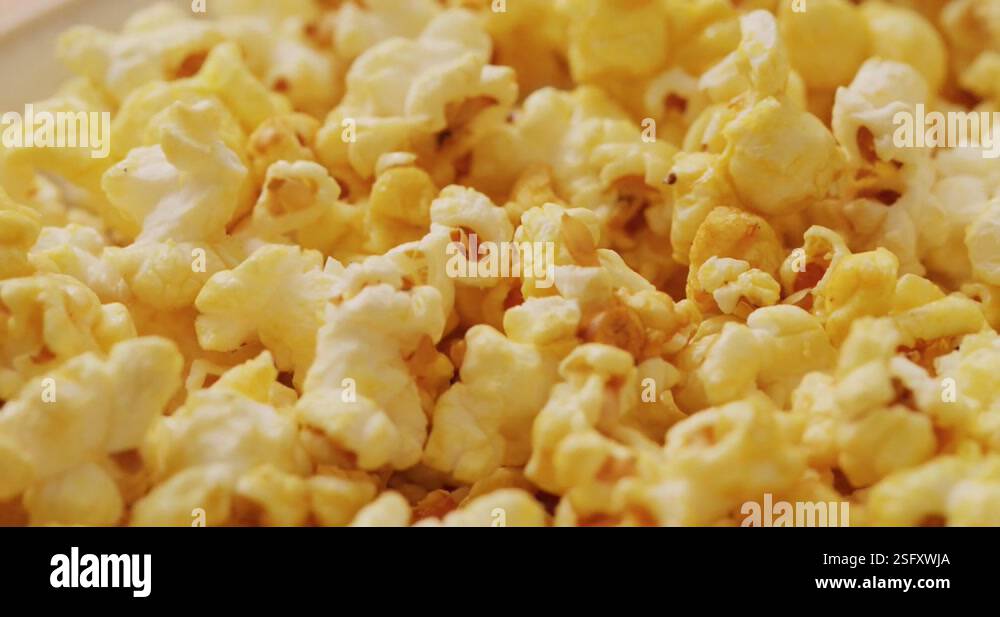 Stack of the popcorn snack Stock Video Footage - Alamy