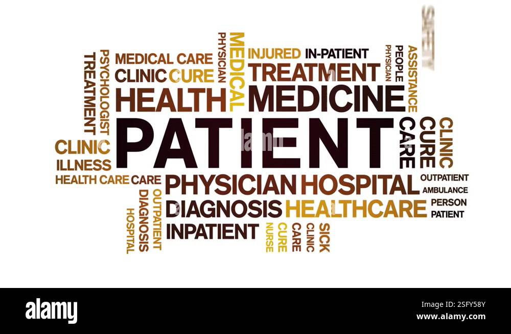 Patient animated tag word cloud,animation kinetic typography seamless ...