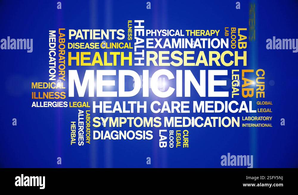 Medicine animated tag word cloud,animation kinetic typography seamless ...