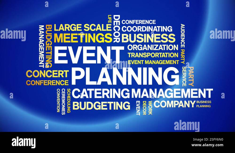 Event Planning animated word cloud,animation kinetic typography ...