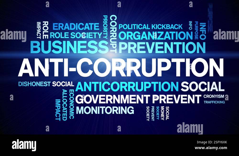 Anti-corruption animated word cloud,animation kinetic typography ...
