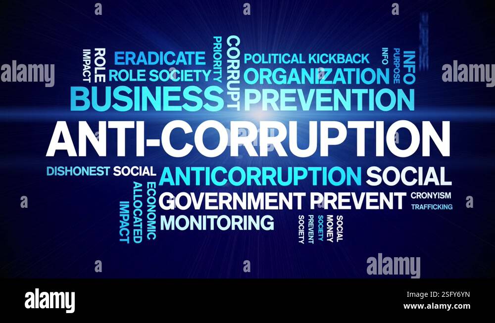 Anti-corruption animated word cloud,animation kinetic typography ...