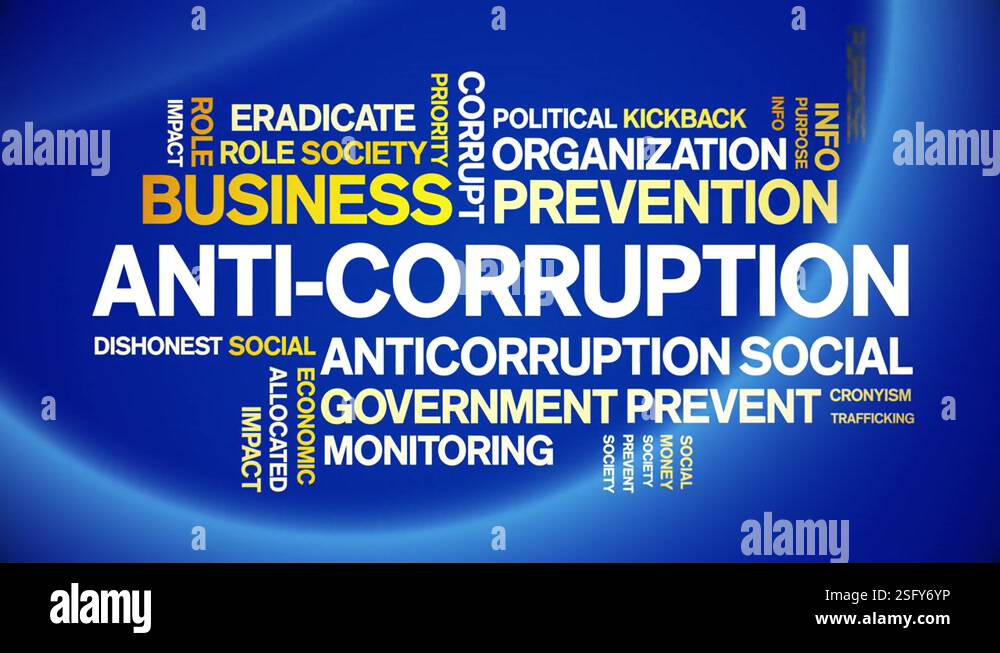 Anti-corruption animated word cloud,animation kinetic typography ...