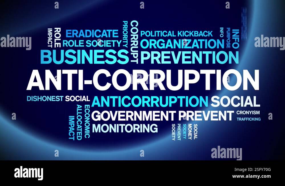 Anti-corruption animated word cloud,animation kinetic typography ...