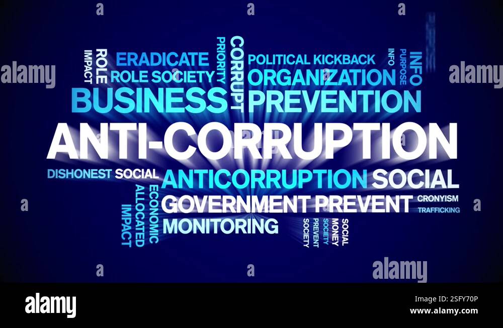 Anti-corruption animated word cloud,animation kinetic typography ...