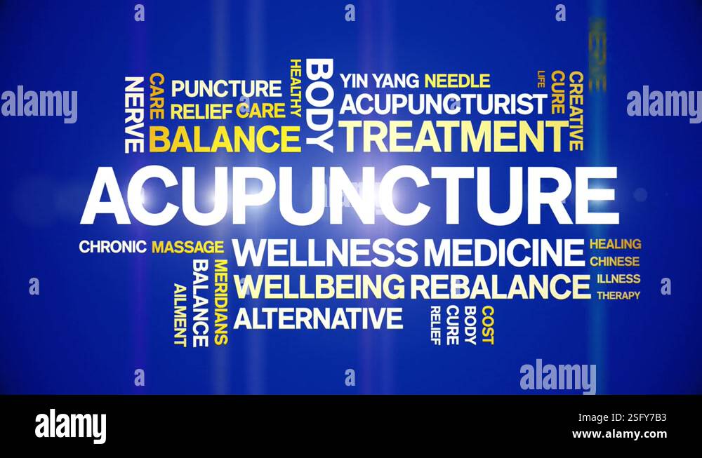 Acupuncture animated word cloud,animation kinetic typography seamless ...