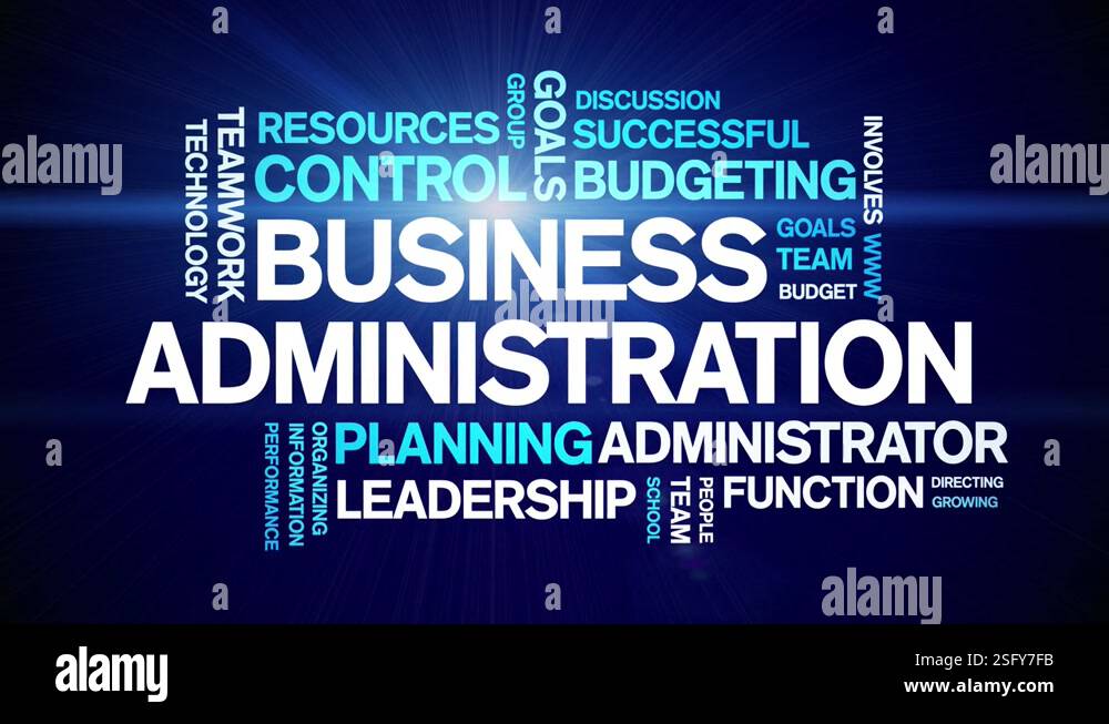Business Administration animated word cloud,animation typography ...