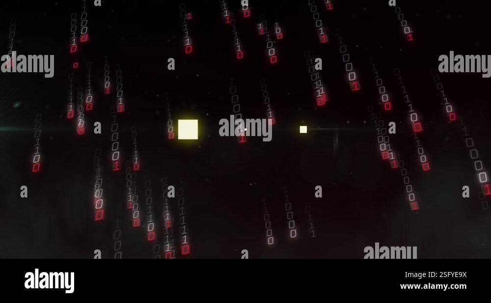 Animation of blinking squares over black background with lights Stock ...