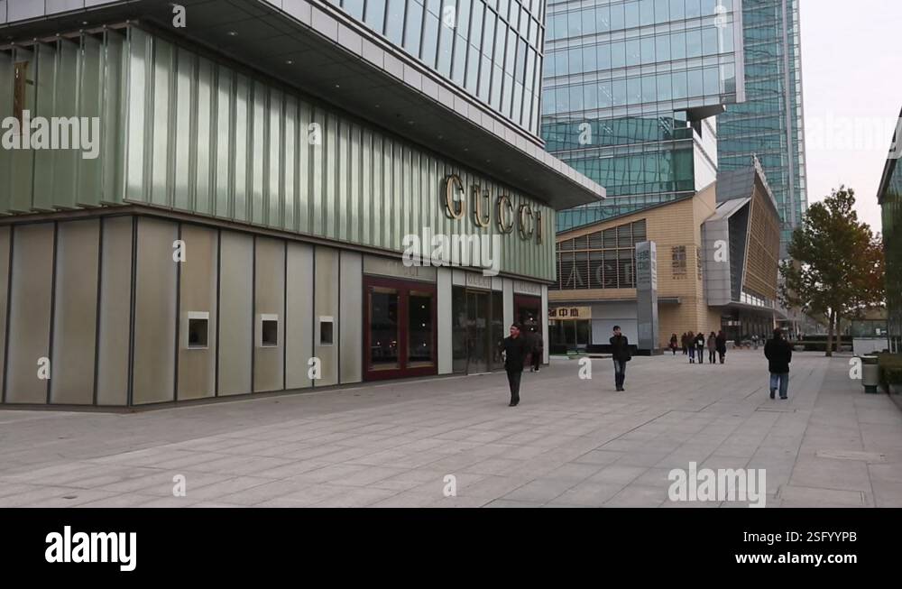 Gucci Store at Xinguang Tiandi Shopping Centre in Beijing Stock Video ...