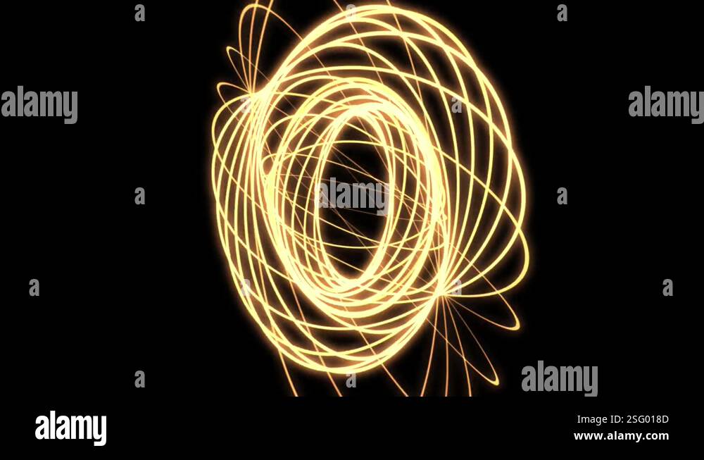 3D Streamline Mandala Yellow VJ Loop 03 Animation Background Stock ...