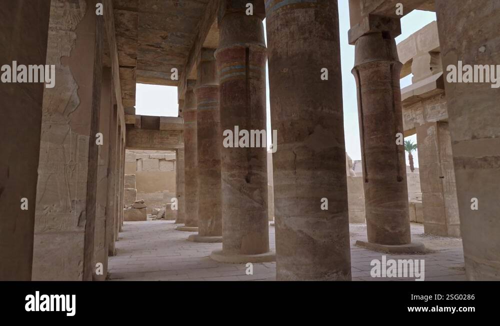 Papyrus columns in Karnak temple Stock Video Footage - Alamy
