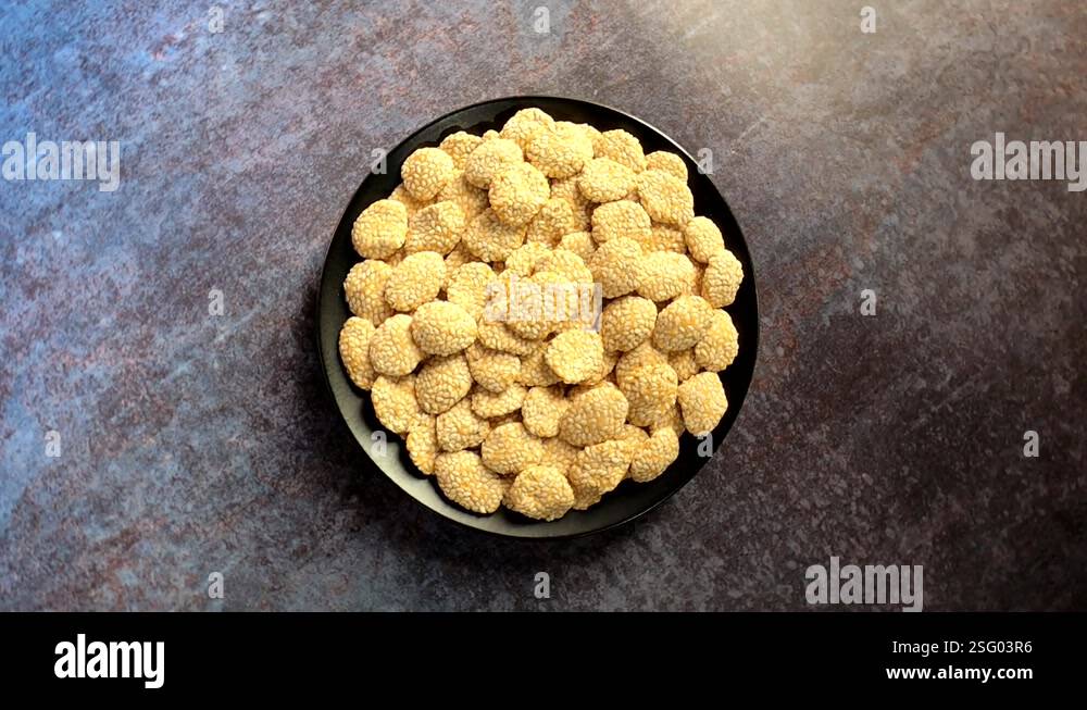 Revadi Indian traditional sweet made from sesame seeds Stock Video ...
