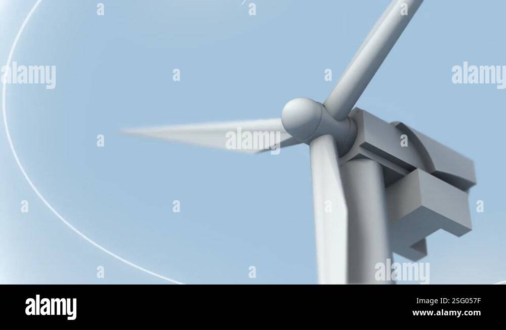 Wind Turbine Top. Air Rotating the Blades. New Electricity Era. Green ...