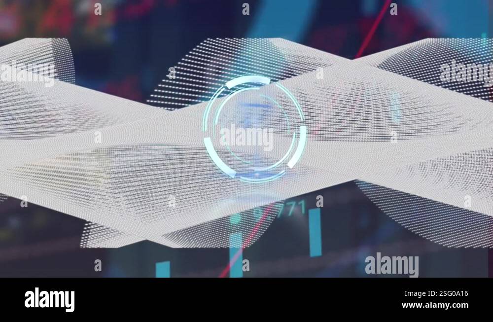 Animation of scope scanning over data processing and white shapes on black Stock Video Footage ...