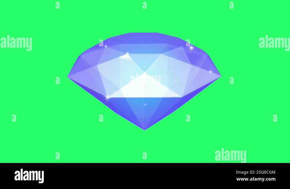 Realistic blue gem shape on green background Stock Video Footage - Alamy