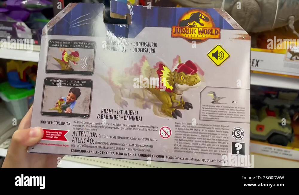 New Dilophosaurus dinosaur toy in its original packaging from the movie ...