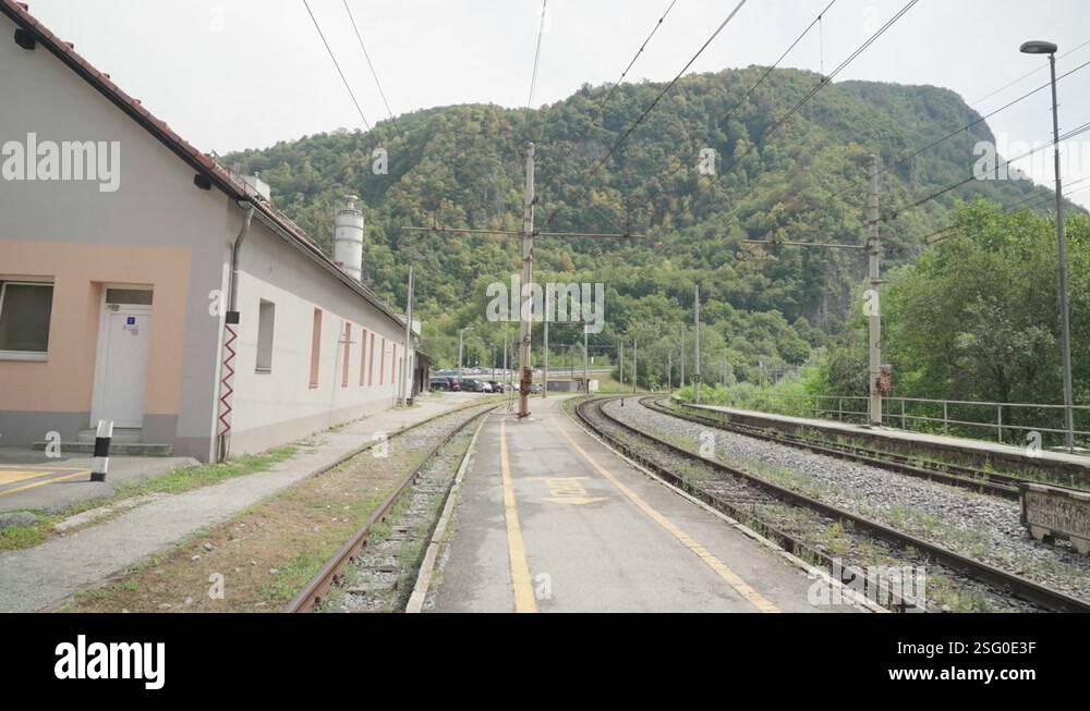 Ugly old abandoned train station platform with no roof 4K Stock Video ...