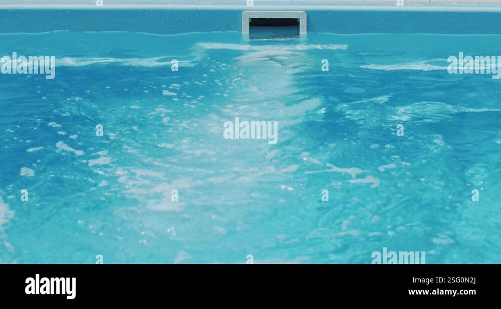 The countercurrent in the pool is a powerful flow of water. A swimmer ...