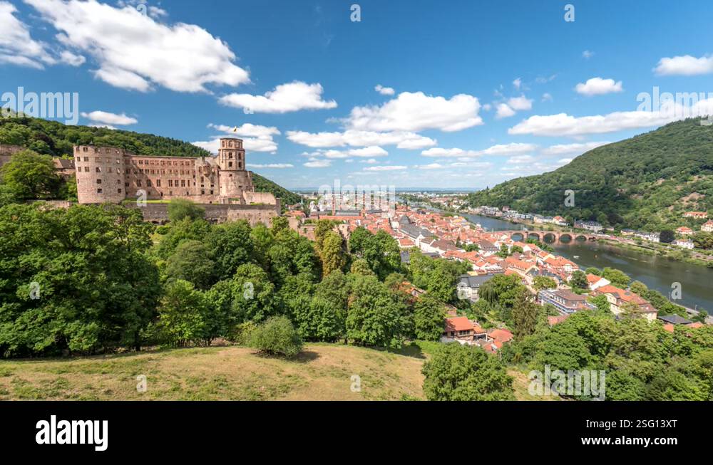 Heidelberg Germany time lapse 4K, timelapse at Neckar River and Schloss ...