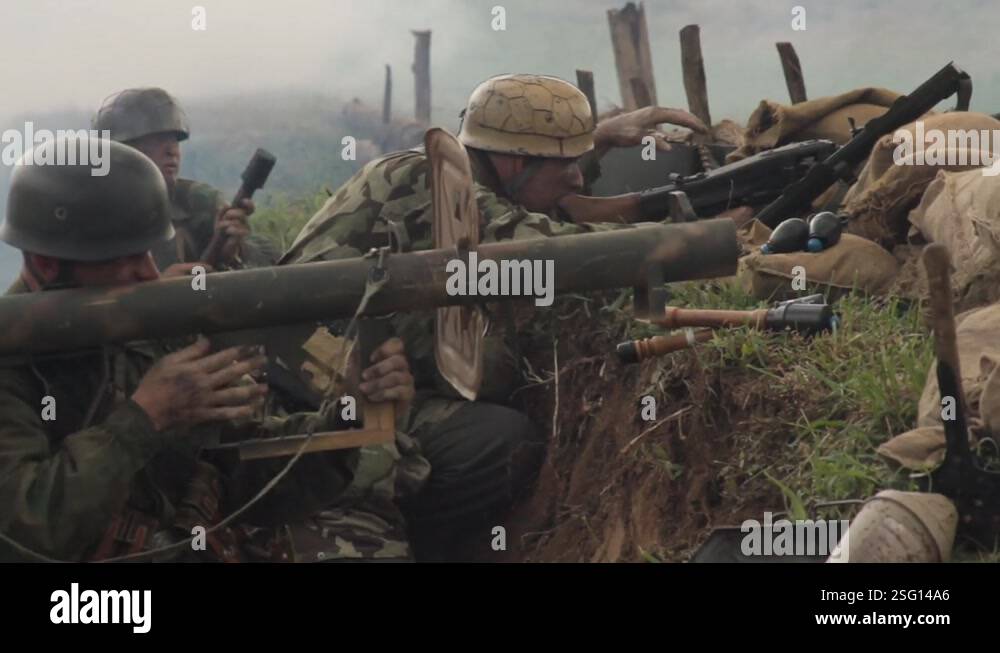 WW2 German Soldiers Fight in Front-Line Trenches - Combat Recreation ...