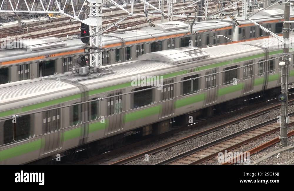 Commuter trains in Tokyo, Japan Stock Video Footage - Alamy