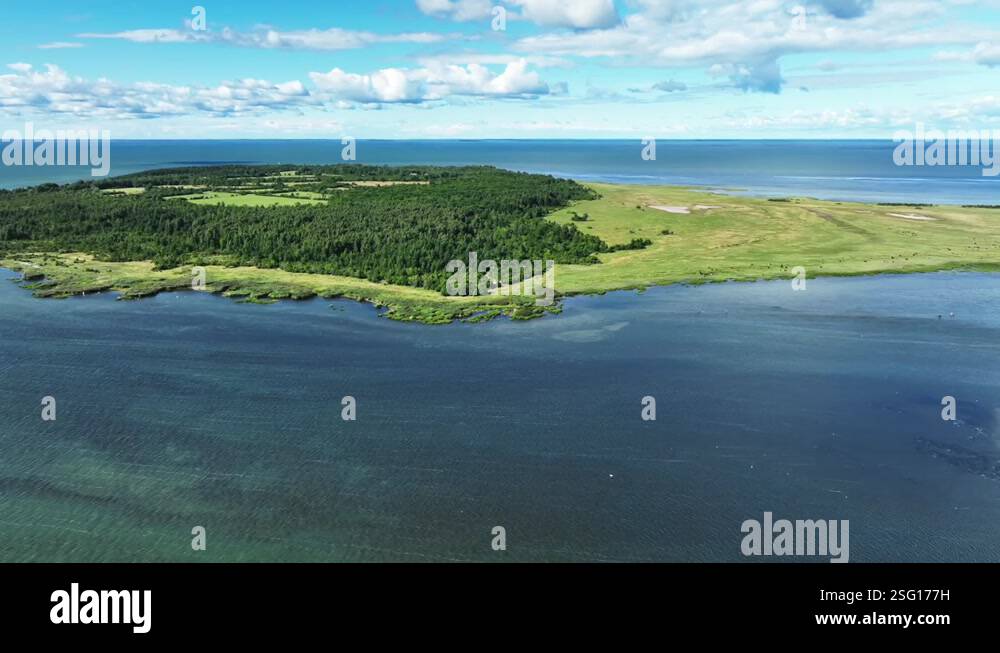 Drone footage of Kõinastu islet in the southern part of Väinameri Sea ...