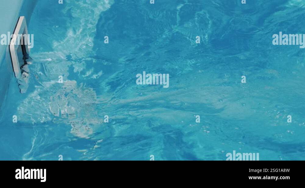 The countercurrent in the pool is a powerful flow of water. A swimmer ...