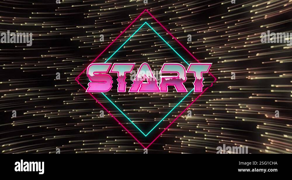 Animation of start text over spots Stock Video Footage - Alamy
