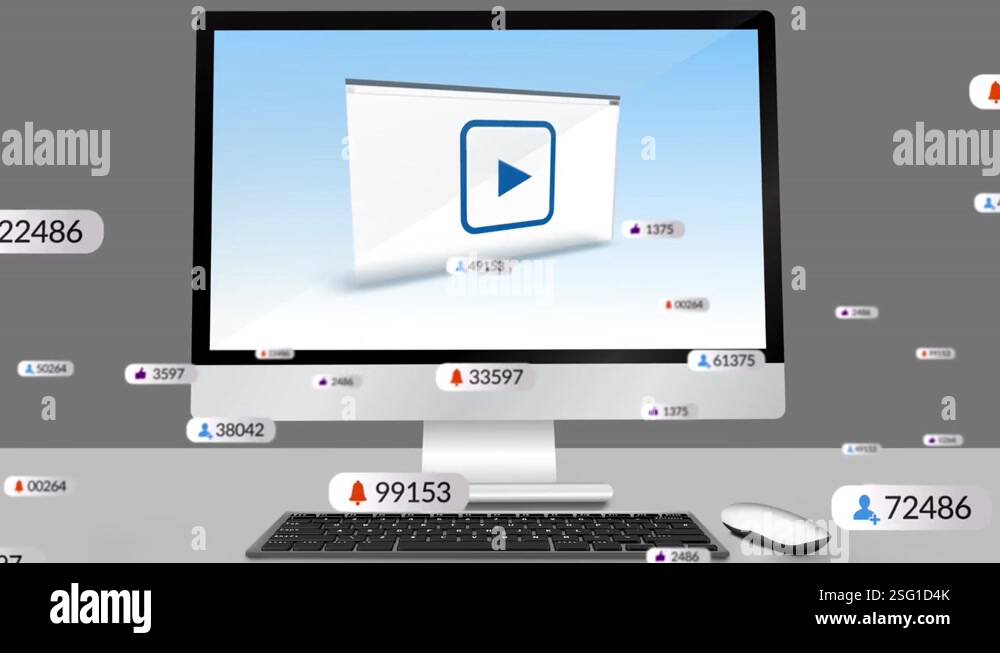 Animation media icons over computer Stock Videos & Footage - HD and 4K ...