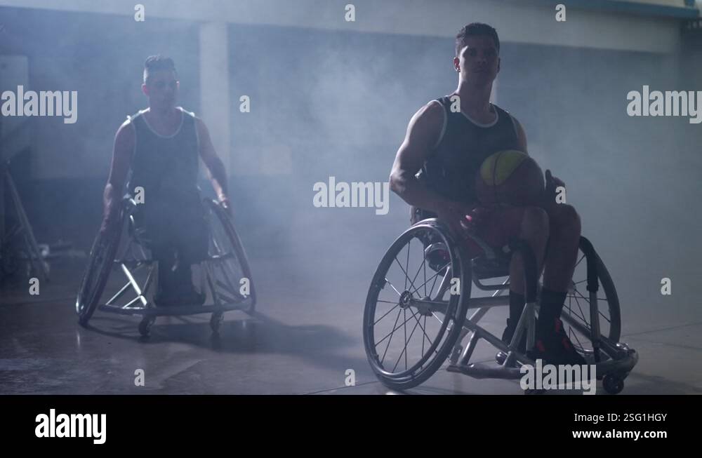 Disabled basketball athletes in wheelchairs Stock Videos & Footage - HD ...