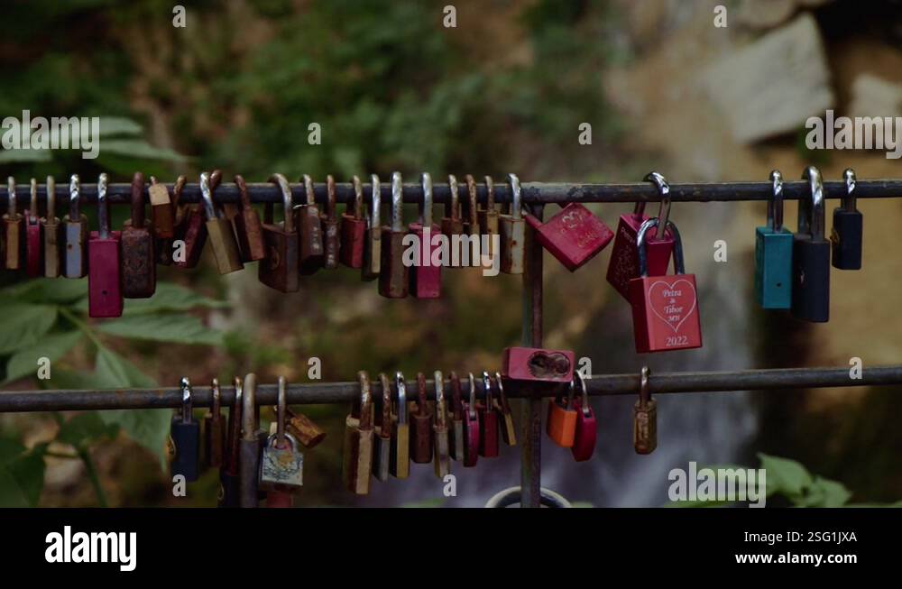 Love locks are visible. In the background you can see a beautiful Stock ...
