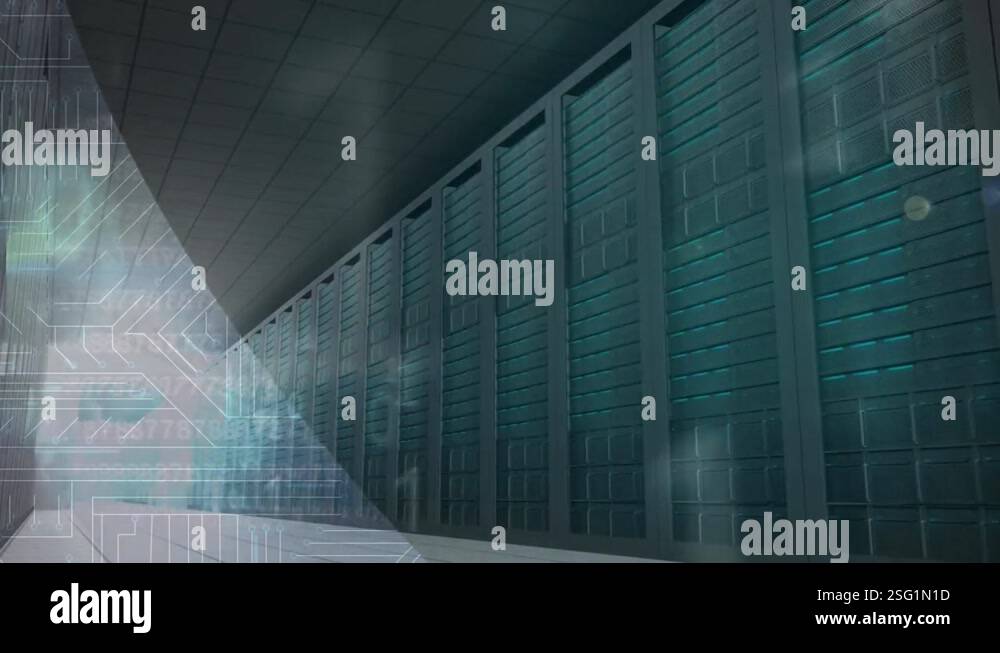 Animation Of Microprocessor Connections And Binary Coding Over Empty