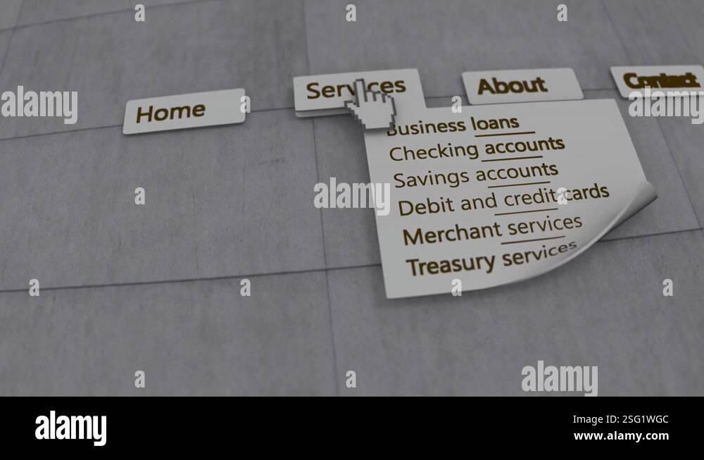 Banking services web interface dropdown menu Stock Video Footage - Alamy