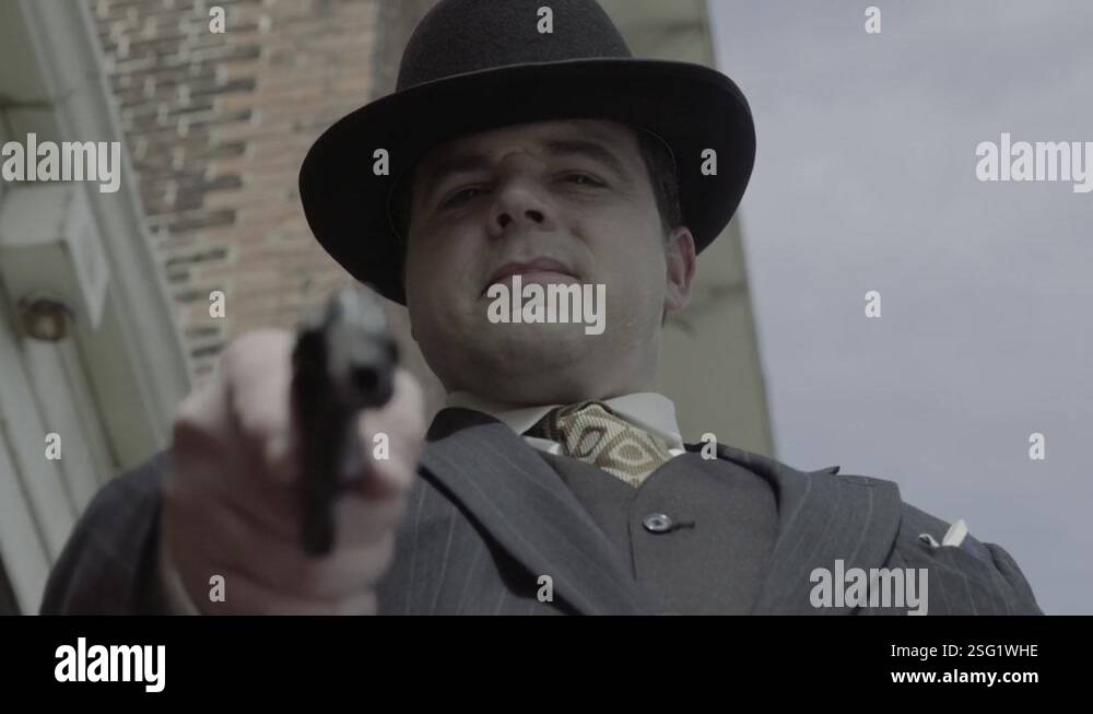 1920s/1930s Gangster Al Capone aims Revolver - Mobster, mob boss ...