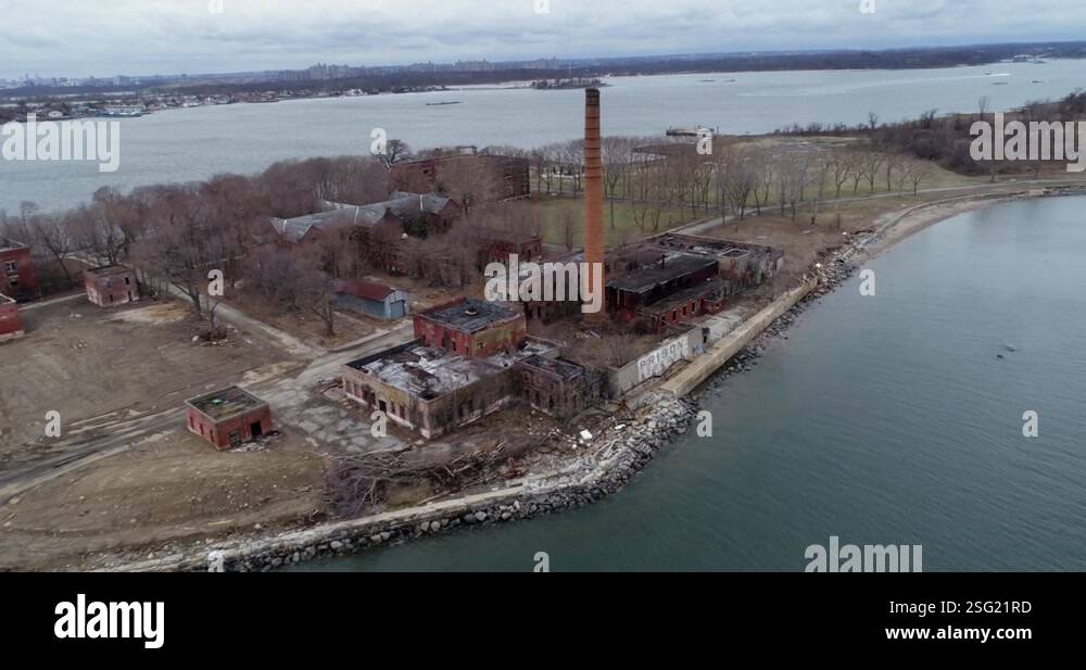 Mass Unmarked Graves at Hart Island, New York City, Aerial Drone ...