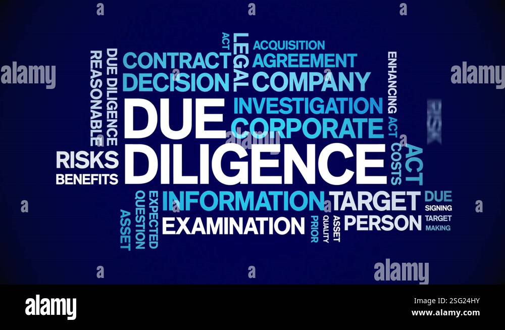 Due Diligence animated word cloud,animation kinetic typography seamless ...