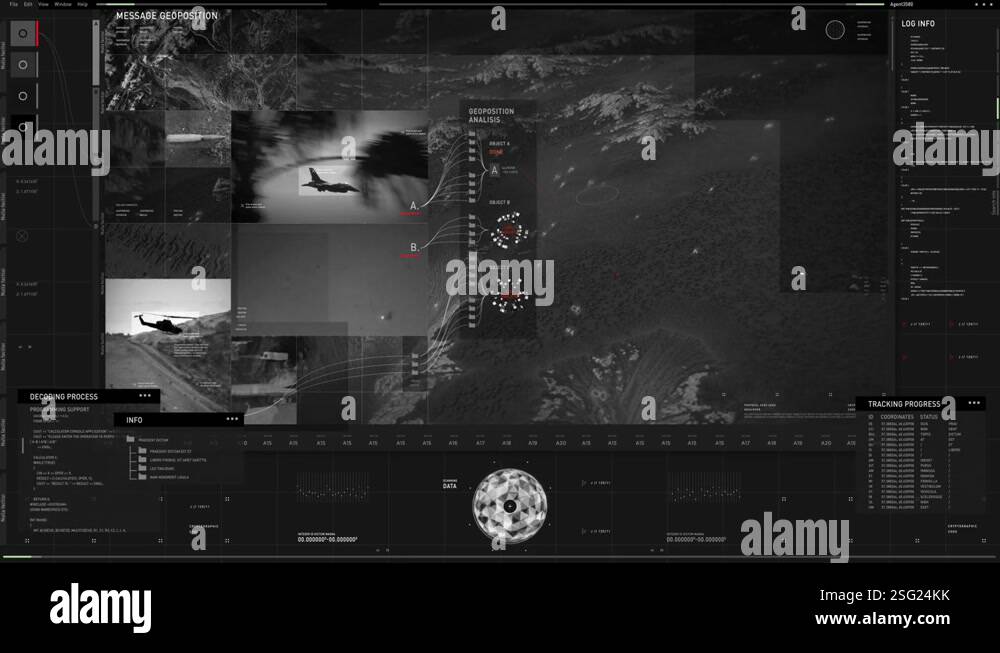 High Tech Military Operation Interface Conducts Advanced Analysis On ...