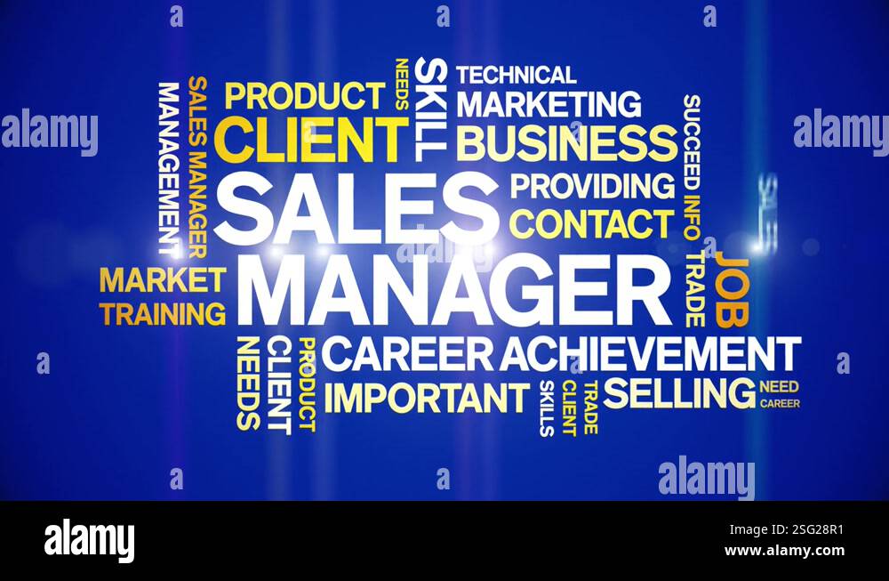 Sales Manager animated word cloud,animation kinetic typography seamless ...