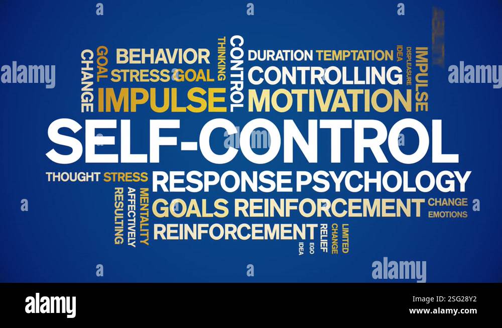 Self-Control animated word cloud,animation kinetic typography seamless ...