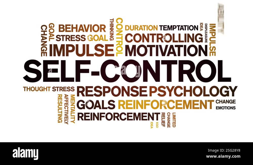 Self-Control animated word cloud,animation kinetic typography seamless ...