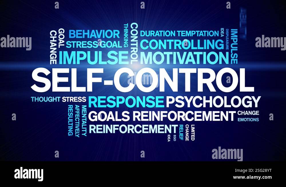 Self-Control animated word cloud,animation kinetic typography seamless ...