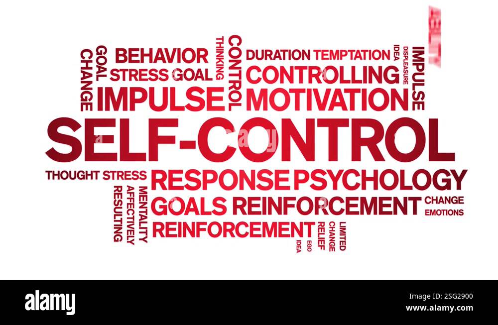 Self-Control animated word cloud,animation kinetic typography seamless ...