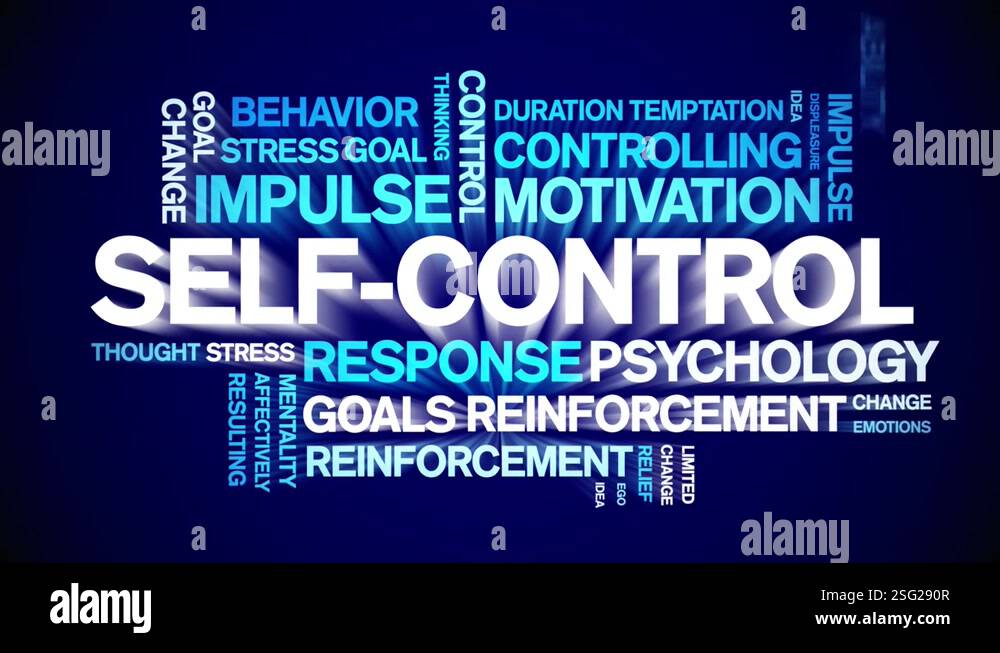 Self-Control animated word cloud,animation kinetic typography seamless ...