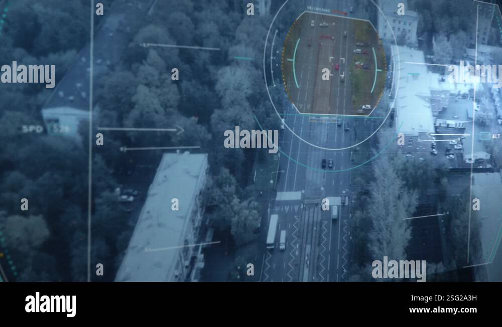 Spying System. Tracking Process. Locating the Vehicle. Drone Camera ...
