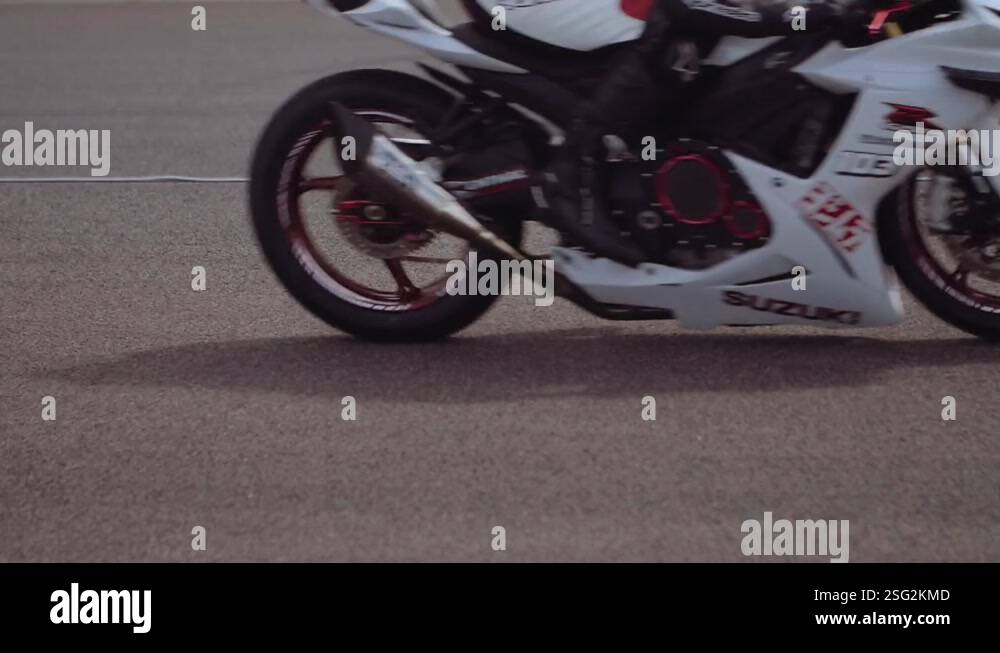 Modern sports motorbikes passing shot. Motorcyclist racing his ...